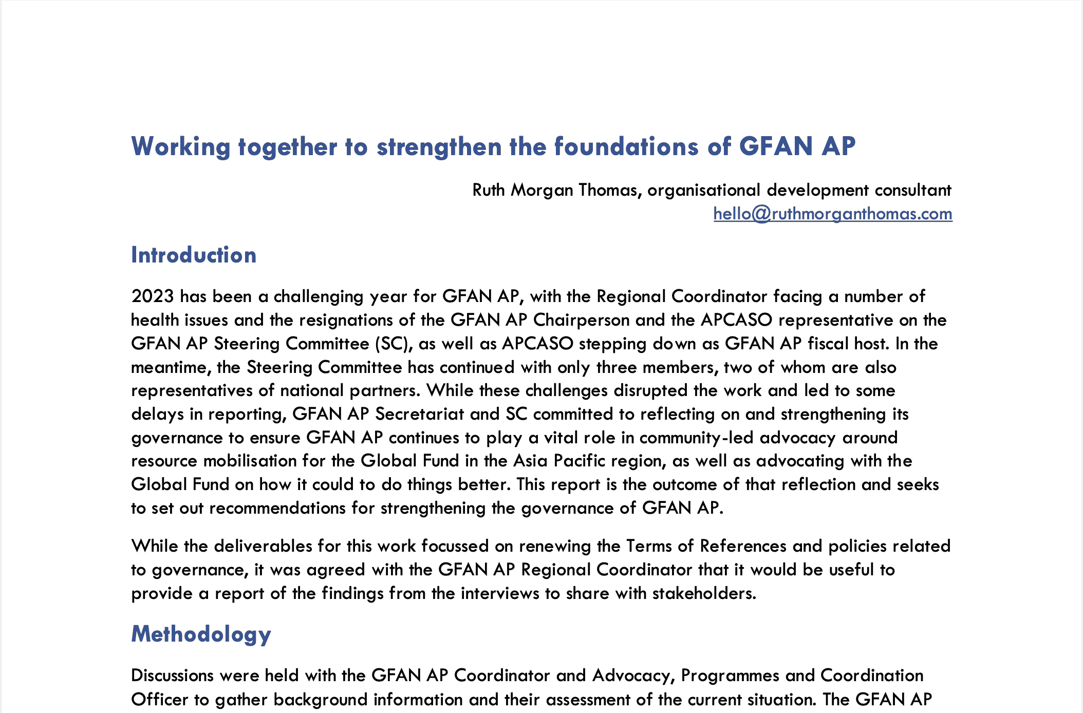 Working together to strengthen the foundations of GFAN AP - GFAN Asia ...